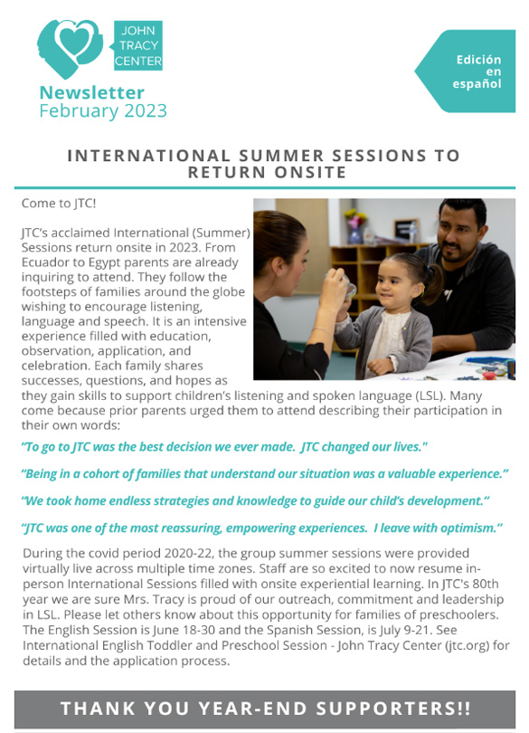 Newsletters - John Tracy Center